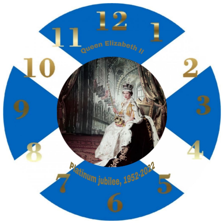 Queen Elizabeth II Platinum jubilee clock - Folksy