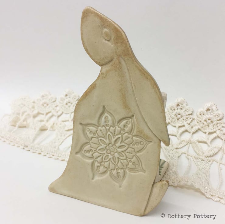 Ceramic Moon Gazing Hare Pottery Hare decoratio... - Folksy
