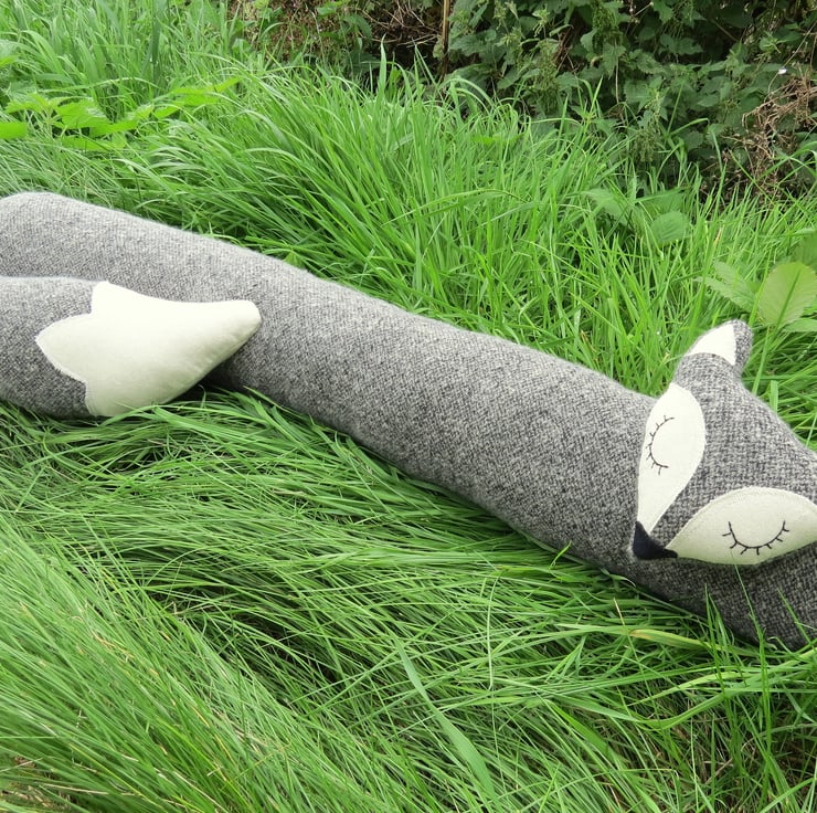 Long fox. A draught excluder made from a textu... - Folksy
