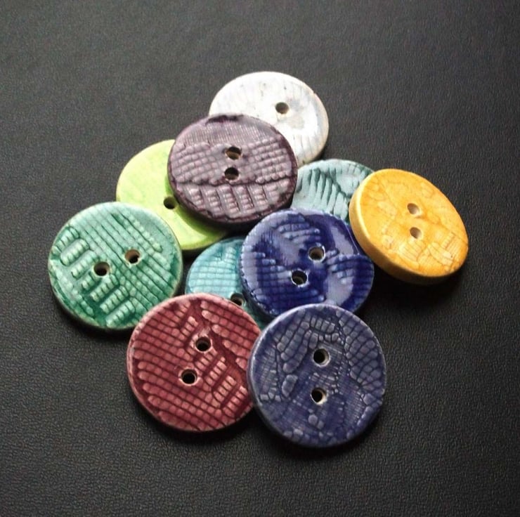 SALE set of ten brightly coloured large ceramic... - Folksy