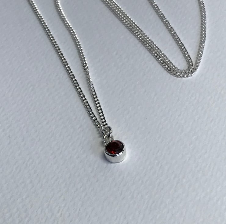 Sterling silver and Garnet pendant - Folksy