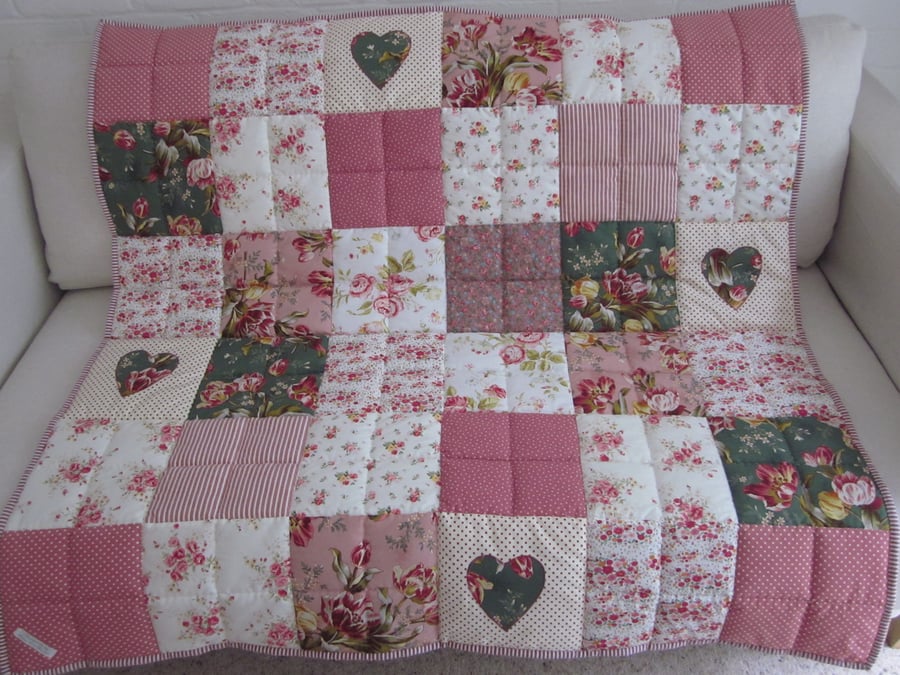 Handmade Patchwork Lap Quilt - Throw - Folksy