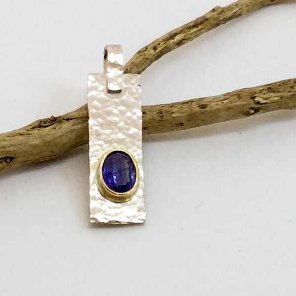 Gold And Silver Kyanite Pendant Handmade - Folksy