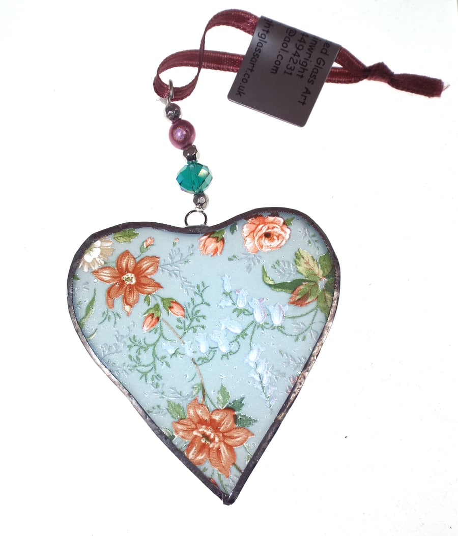 Stained Glass Ribbon Heart - Folksy