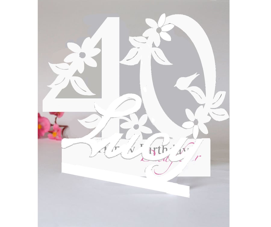 Personalised 40th 3d Birthday card for a Mum, W... - Folksy