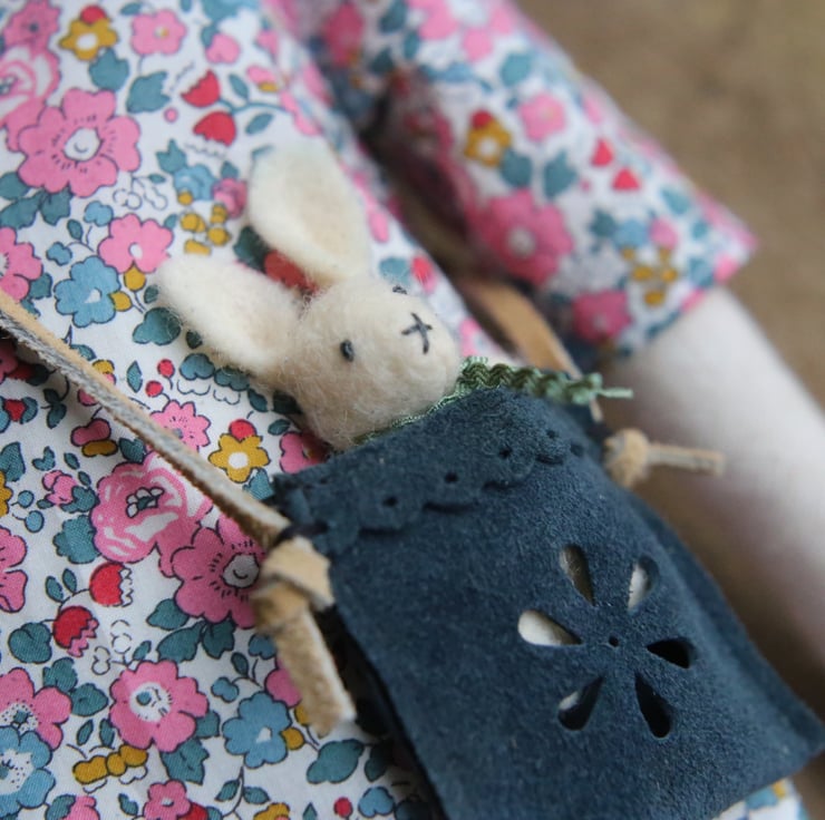 Liberty doll with bunny - Folksy