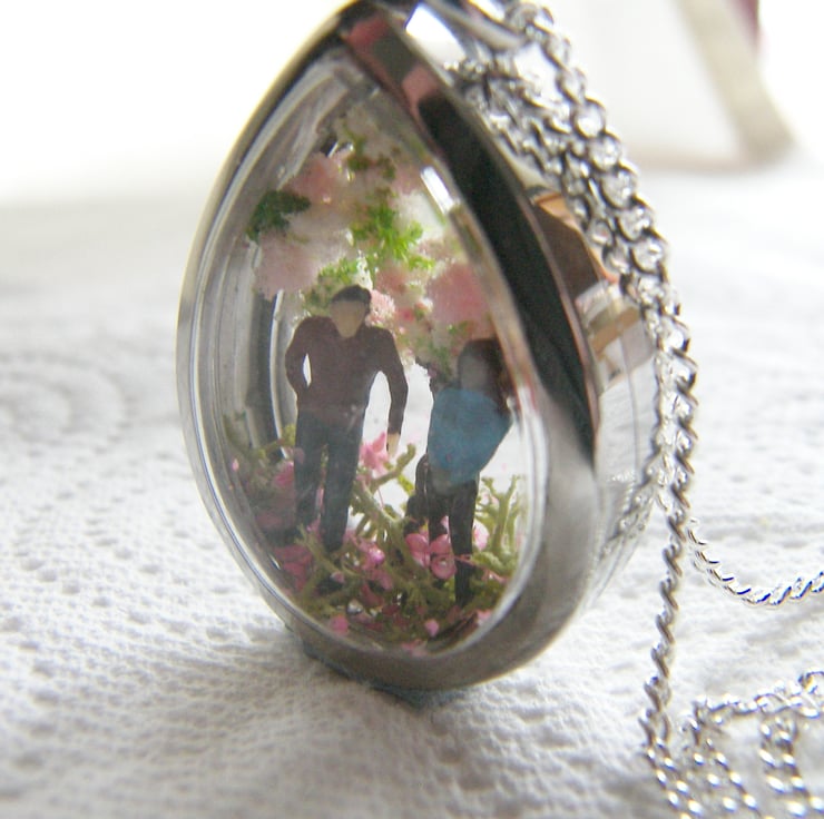 Cherry Blossom Tree Teardrop Pendant - Valentin... - Folksy