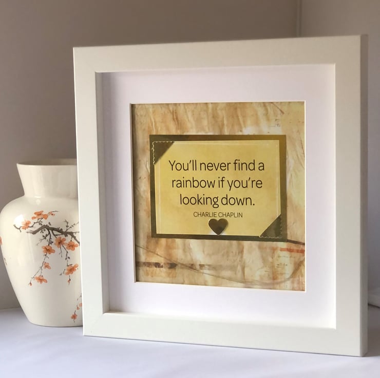 Handmade Framed Charlie Chaplin Quote: Inspirat... - Folksy