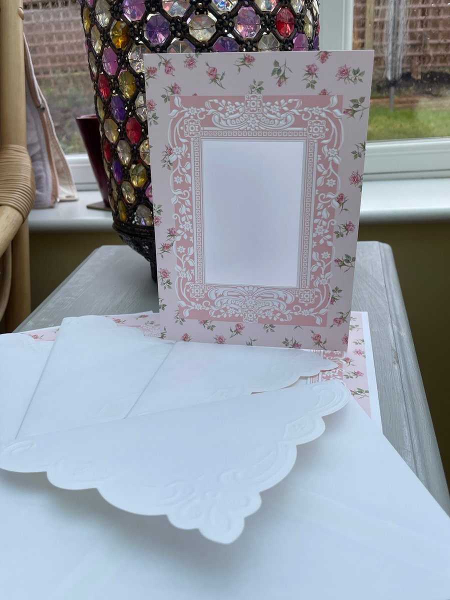 4 fancy embossed, rectangular card blanks with ... - Folksy