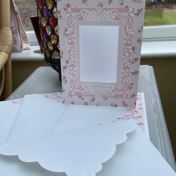 4 fancy embossed, rectangular card blanks with ... - Folksy