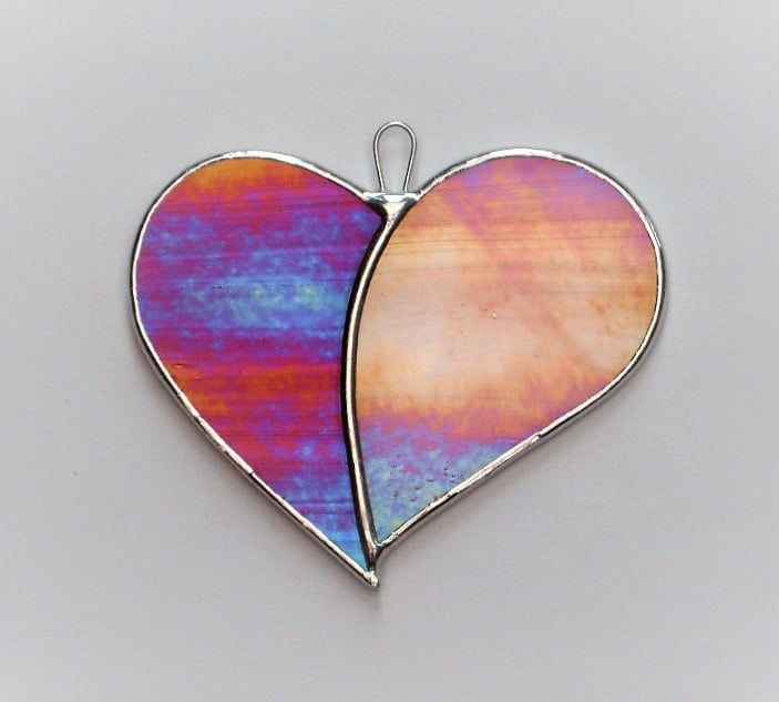 Stained Glass Love Heart "When Two Hearts ... - Folksy
