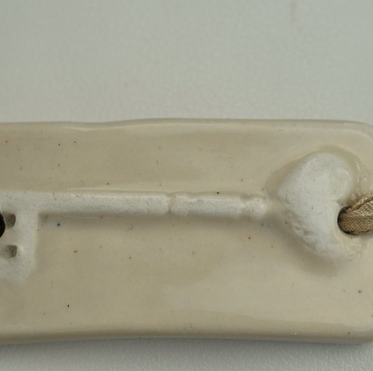 Handmade Cream Ceramic Key Bar with Lampwork Gl... - Folksy