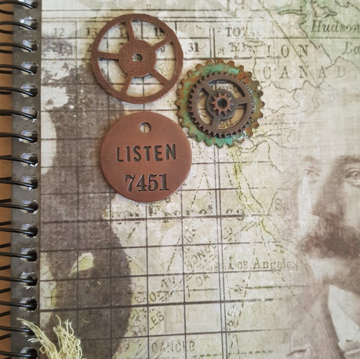 Steampunk Mixed Media Notebook - Folksy