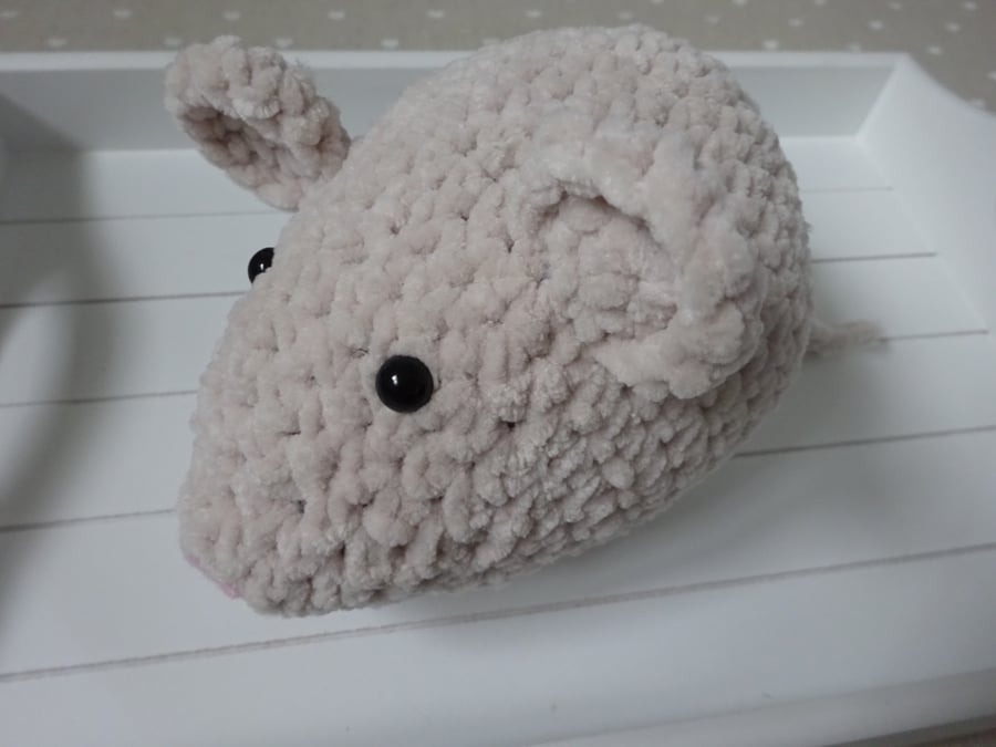 brown crochet mouse - Folksy