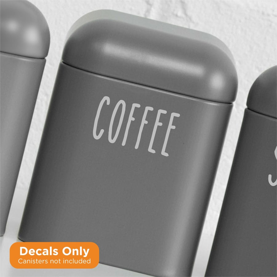 TEA COFFEE SUGAR - Kitchen Decals Stickers Labe... - Folksy