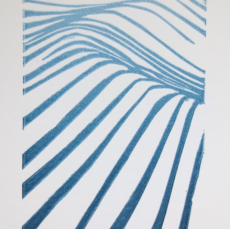 Lines in the Tide original linoprint coastal gr... - Folksy