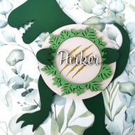 Personalised Wooden Dinosaur T-Rex Name Plaque ... - Folksy