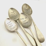 Keep calm spoon set, 4 mismatched handstamped 1... - Folksy