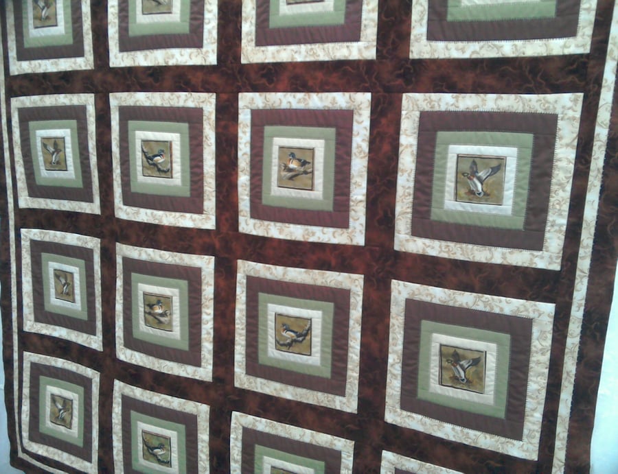 Quilt - Flights of Fancy - Mallard Duck Quilt - Folksy