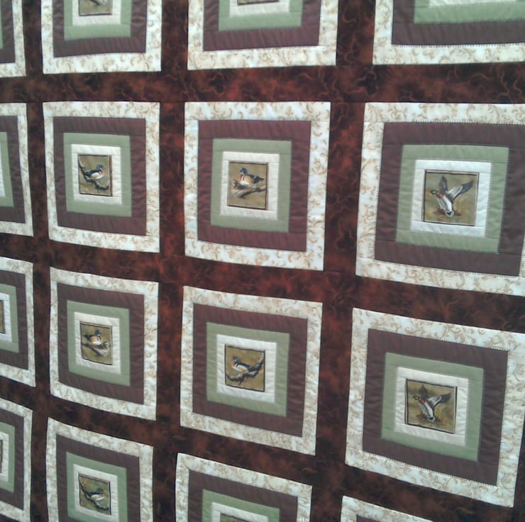 Quilt - Flights of Fancy - Mallard Duck Quilt - Folksy