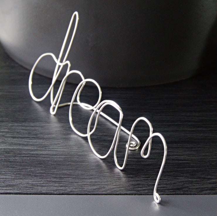Dream - Freestanding Wire Writing Decoration - Folksy
