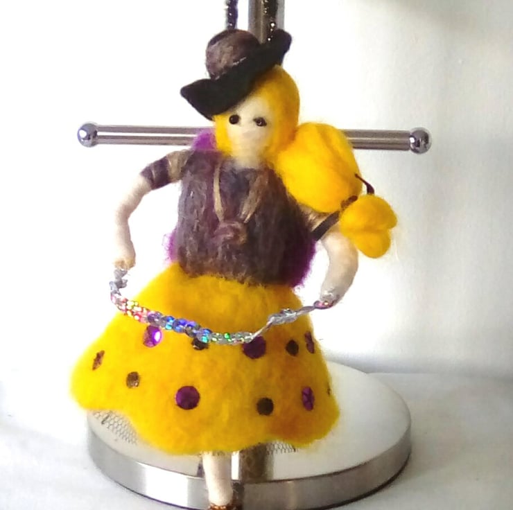 Felted Flower Girl, Art Doll, Waldorf Inspired,... - Folksy