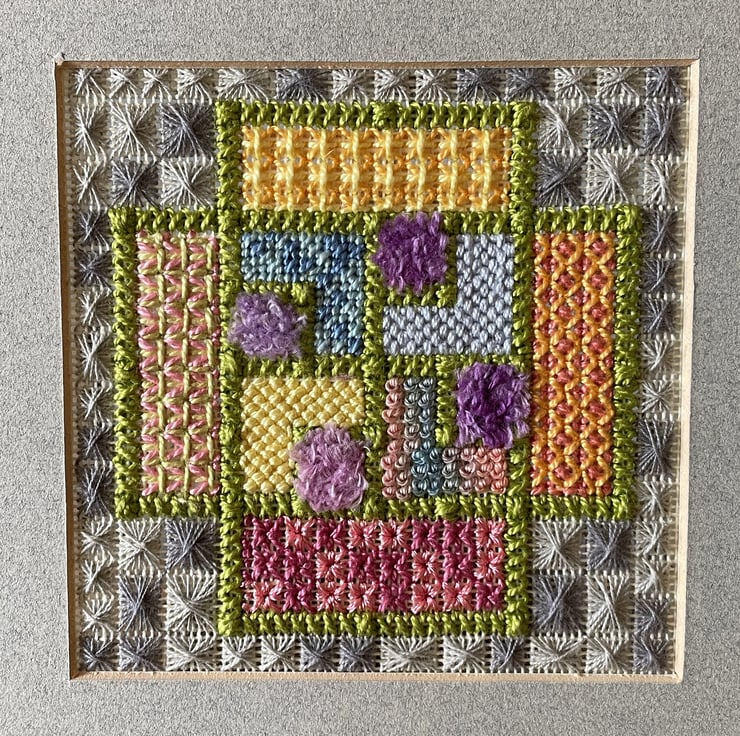 Canvas Flower Garden Embroidery. Hand stitched ... - Folksy