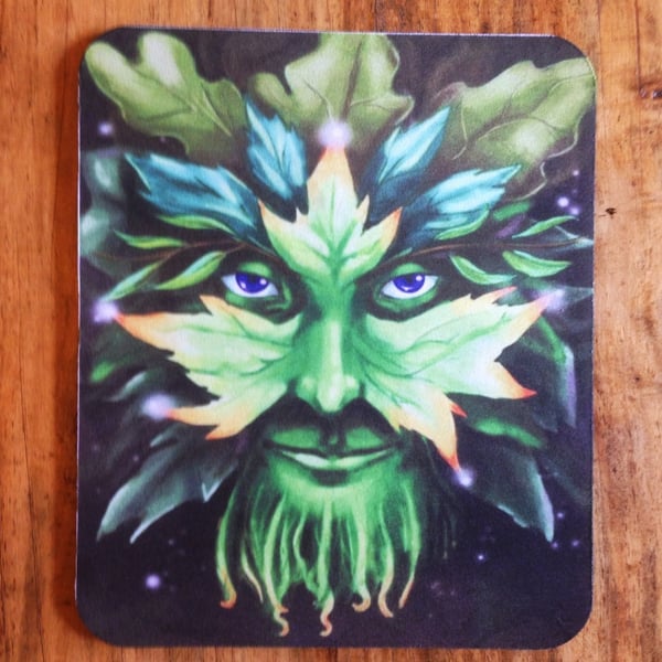Green Man Design Mousepad - Folksy