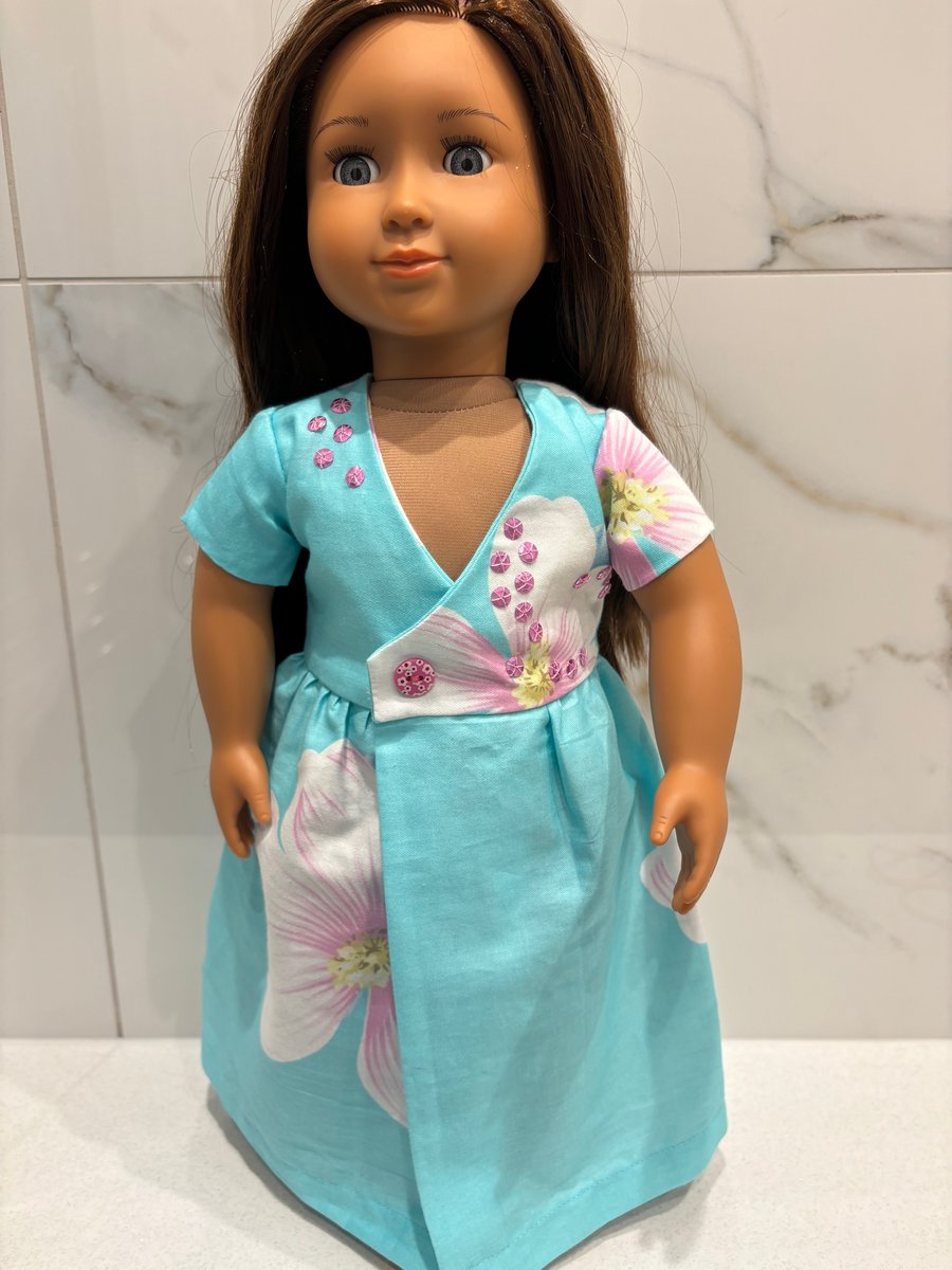 Turquoise Long Dolls Dress - Folksy