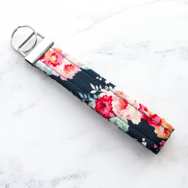 Key Ring, Wristlet - Handmade using beautiful f... - Folksy