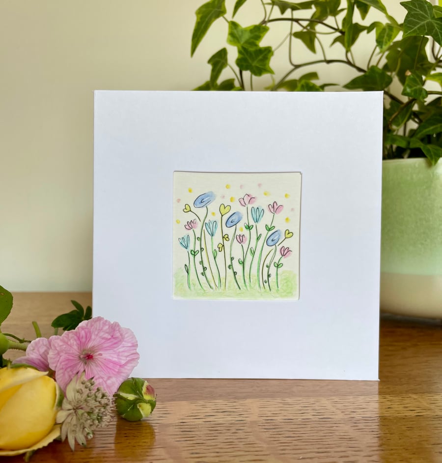 Card, hand painted original greeting card, Moth... - Folksy