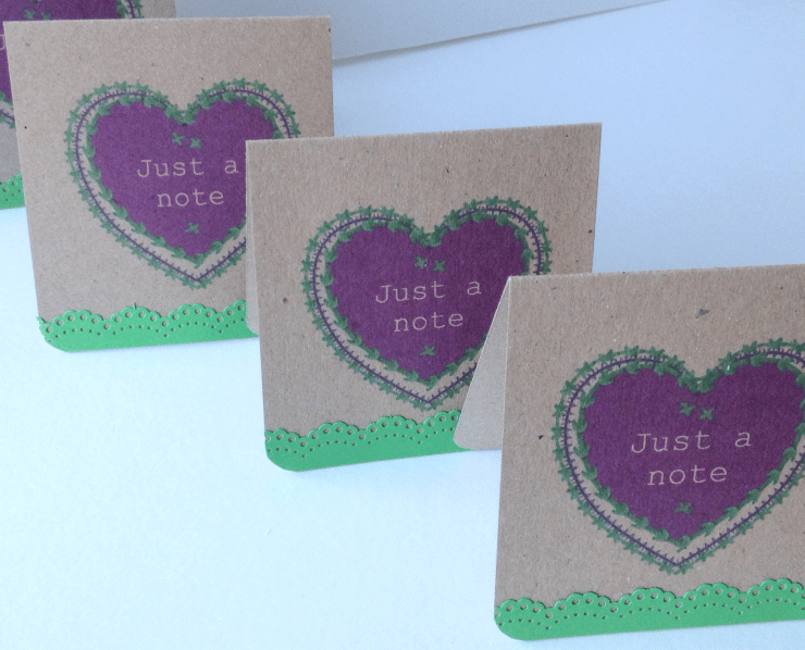Set of Four Notecards,'Just a Note'Blank Noteca... - Folksy