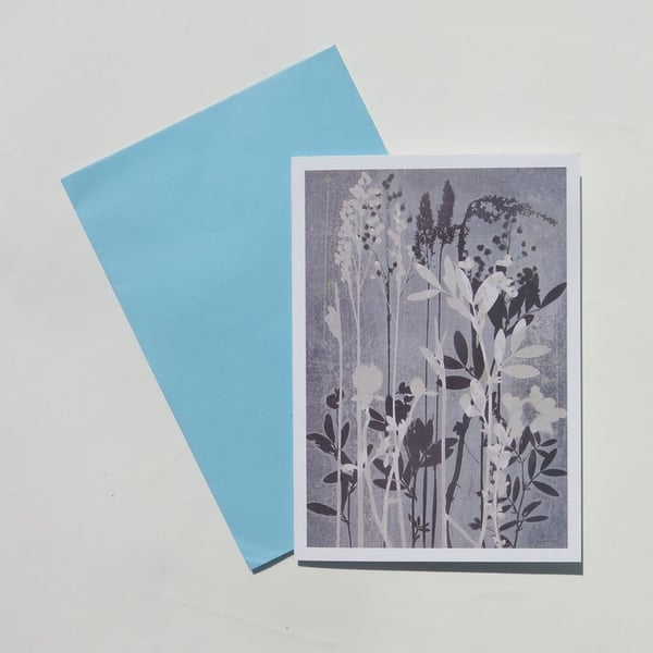 Single black note card from nature print by Ste... - Folksy