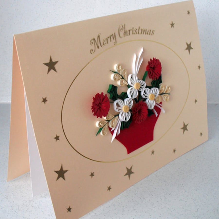 Handmade Christmas card, paper quilling, quille... - Folksy