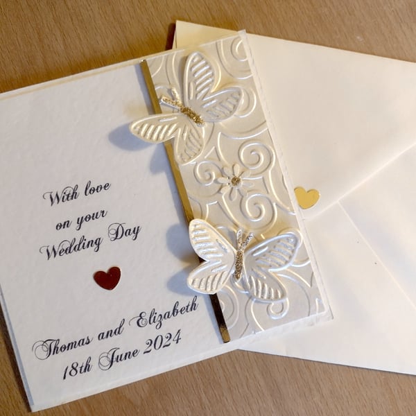 Butterflies Wedding Card - Personalised - Spark... - Folksy