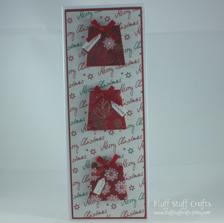 Handmade upcycled Christmas card - Folksy