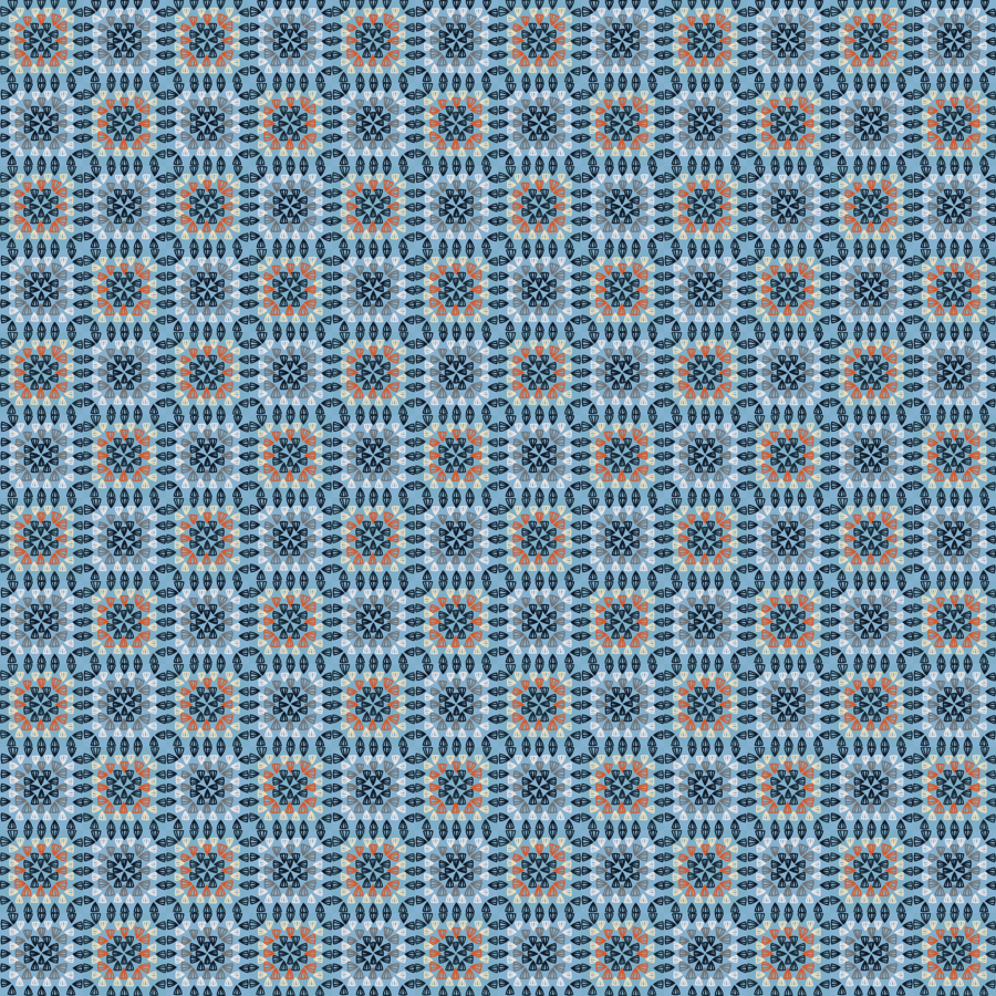 Digital print crochet-inspired granny squares s... - Folksy