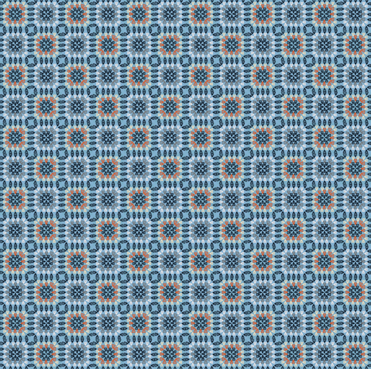 Digital print crochet-inspired granny squares s... - Folksy
