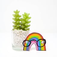 Rainbow geek sticker - Folksy