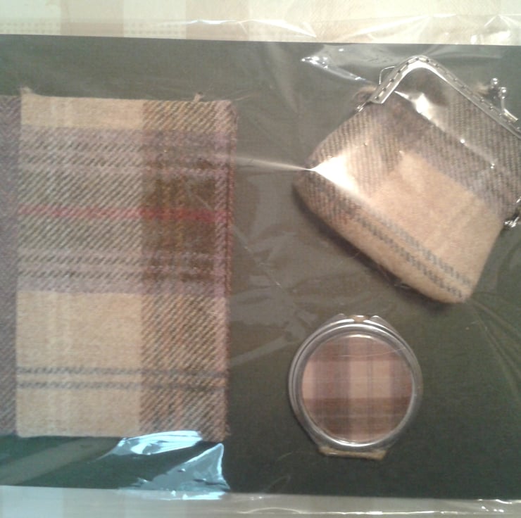 Tweed Handbag Gift Set (Notebook, Compact Mirro... - Folksy