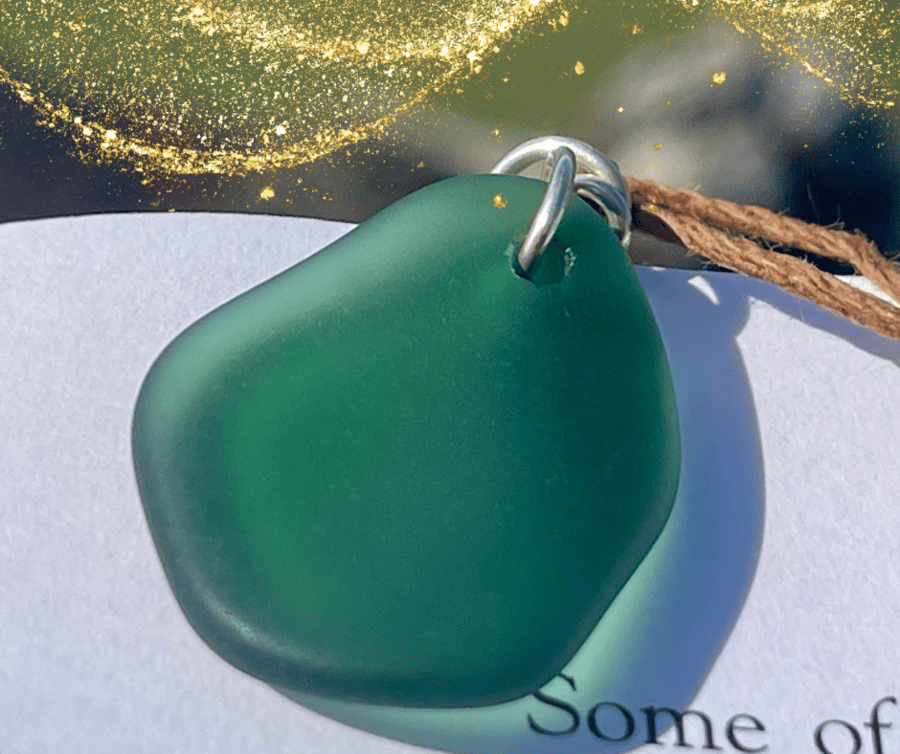 Green Sea Glass Necklace - Folksy