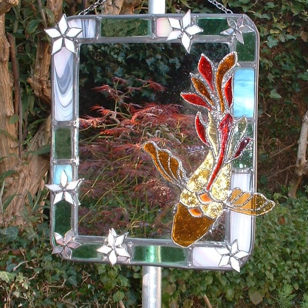 Koi Carp Decorative Stained Glass Mirror - Folksy