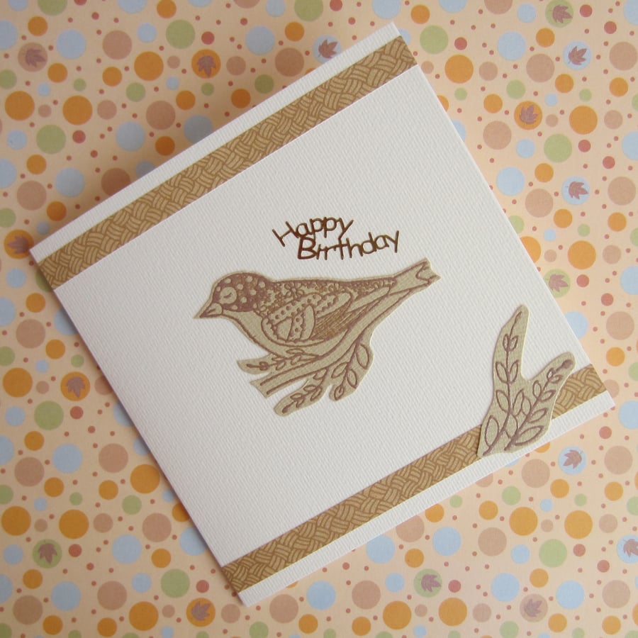 Bird Happy Birthday Card - Folksy