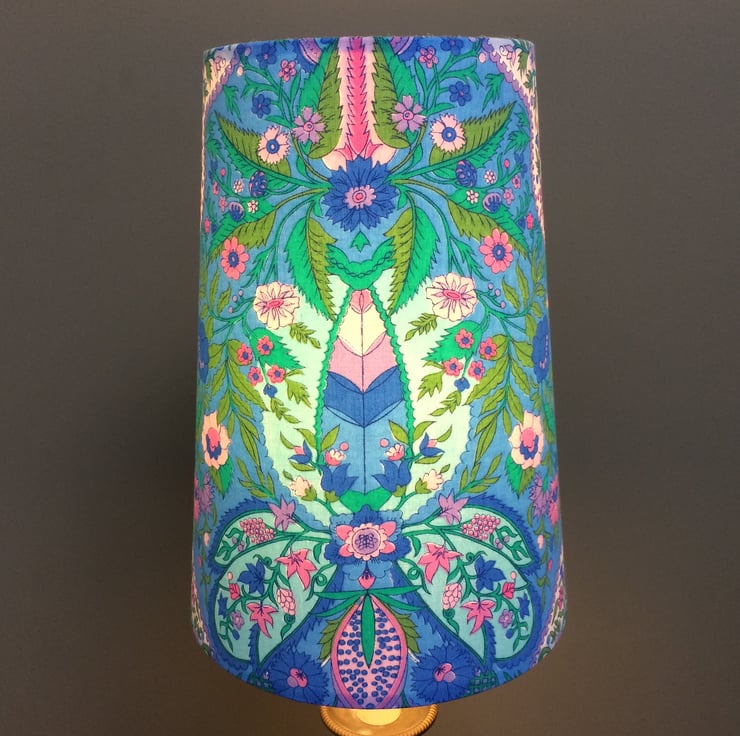 Blue Green and PInk SHALIMAR Jonelle Vintage Fa... - Folksy