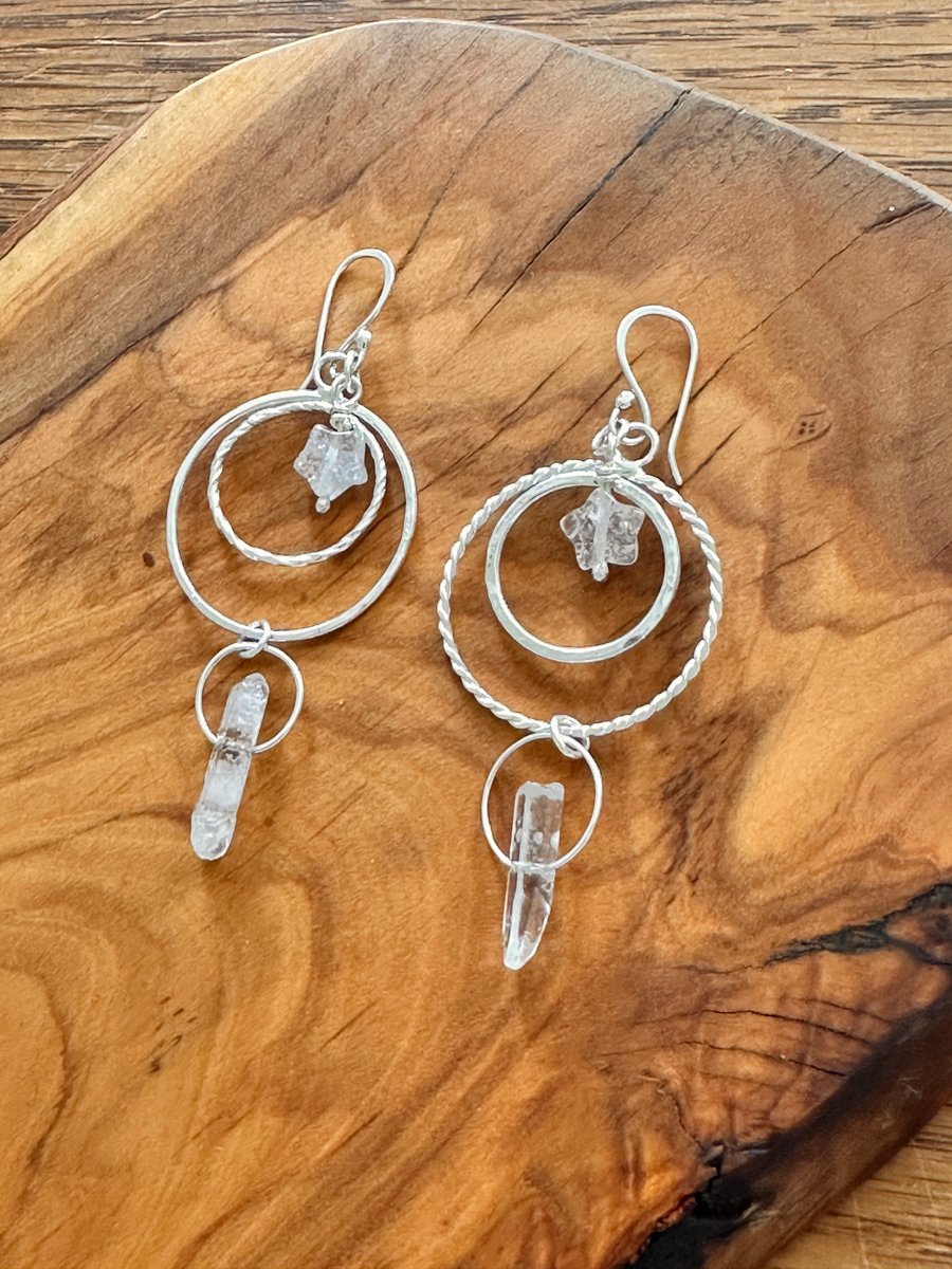 Starlight Dance Hoops - One of a Kind Sterling ... - Folksy