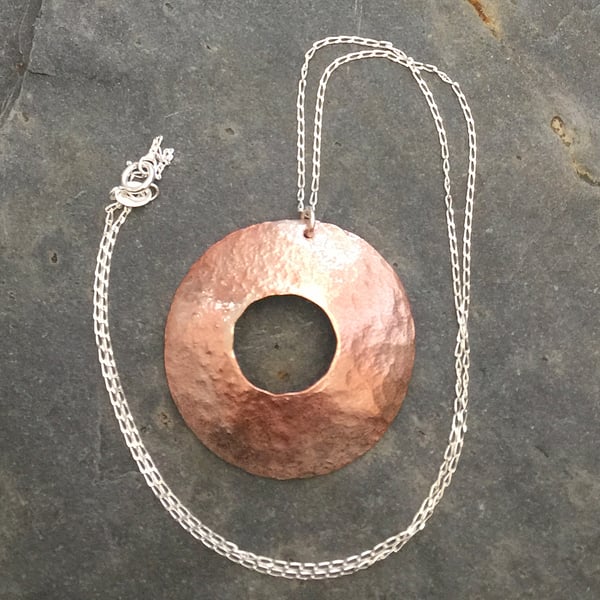 Hand Forged Copper Pendant - Folksy
