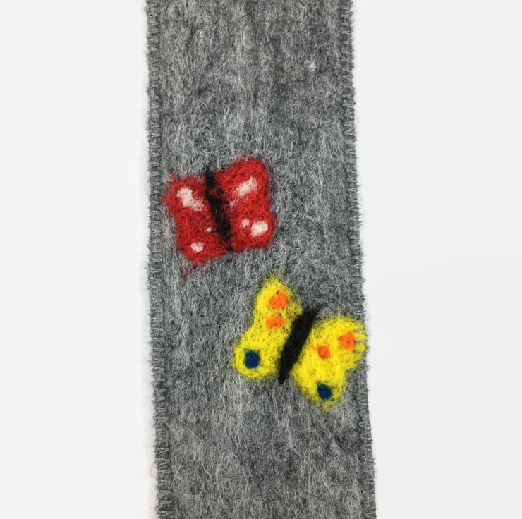 Felted bookmark with butterfly design - Folksy