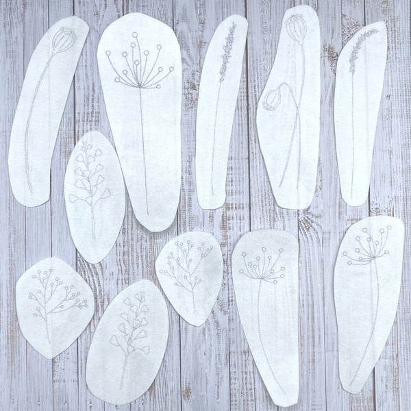 Autumn stick and stitch embroidery designs. Bot... - Folksy