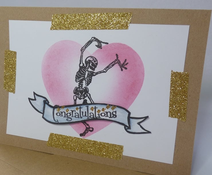 Heart skeleton Congratulations card - Folksy