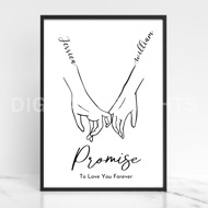 Pinky Promise Valentines Print, Couples Print, ... - Folksy